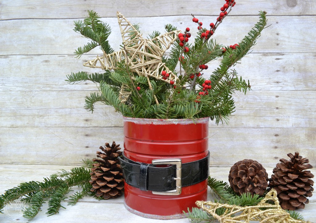 Upcycled Santa Coffee Can Craft • Refresh Living