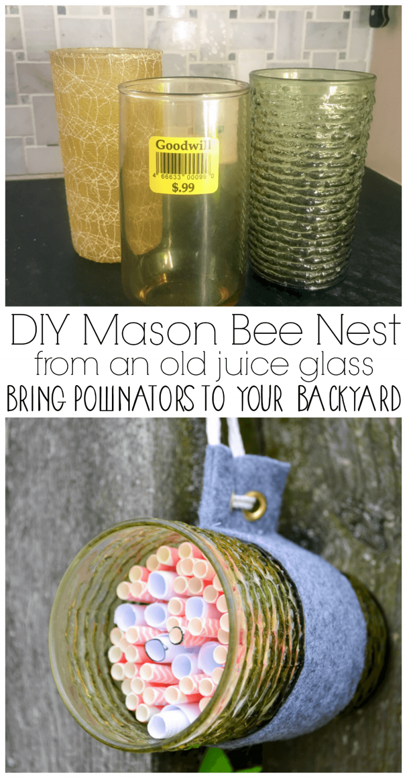 DIY Mason Bee Nest from Old Juice Glasses • Refresh Living